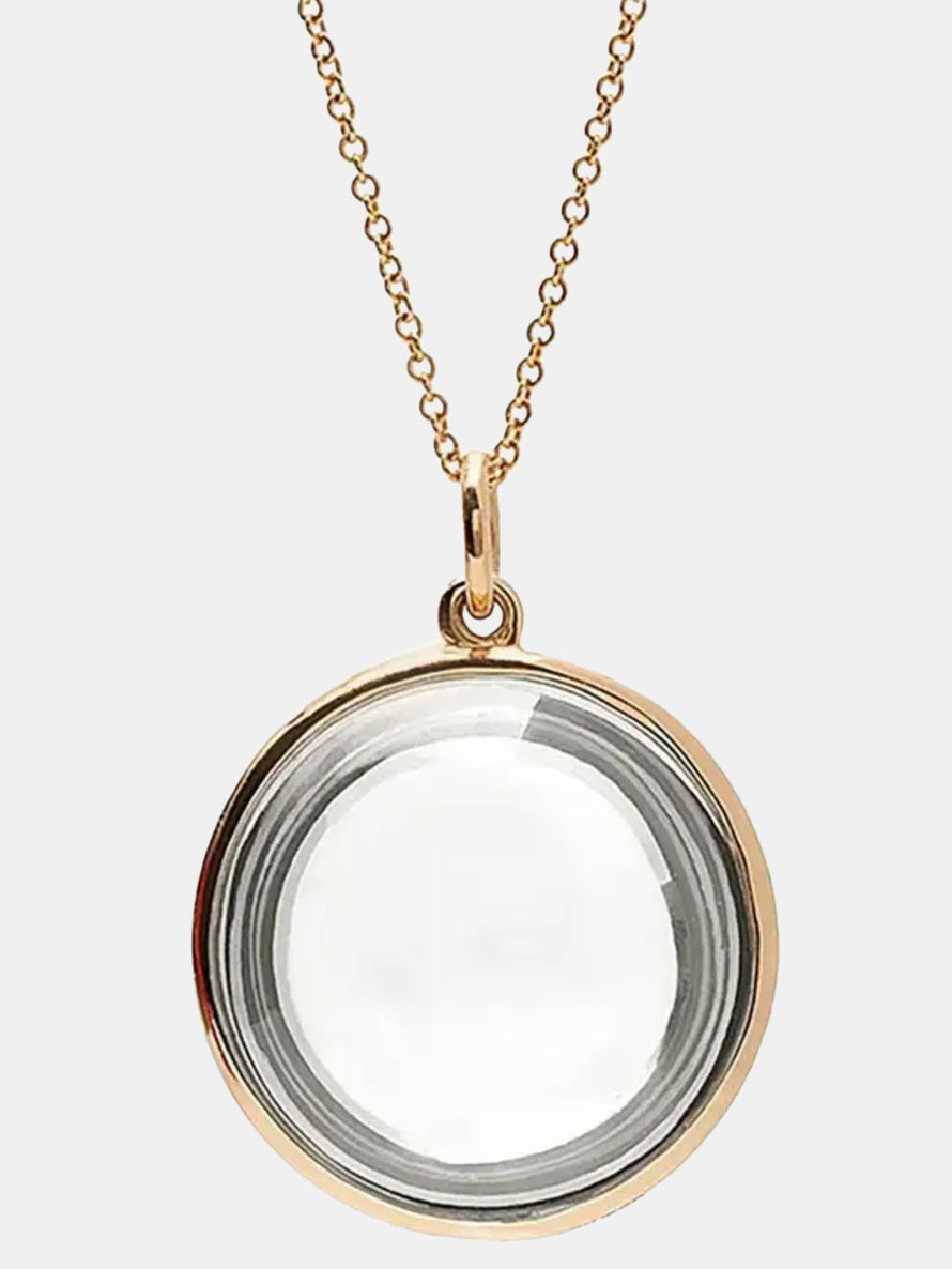 Goshwara | Crystal Round Disc Pendant | Periwinkle